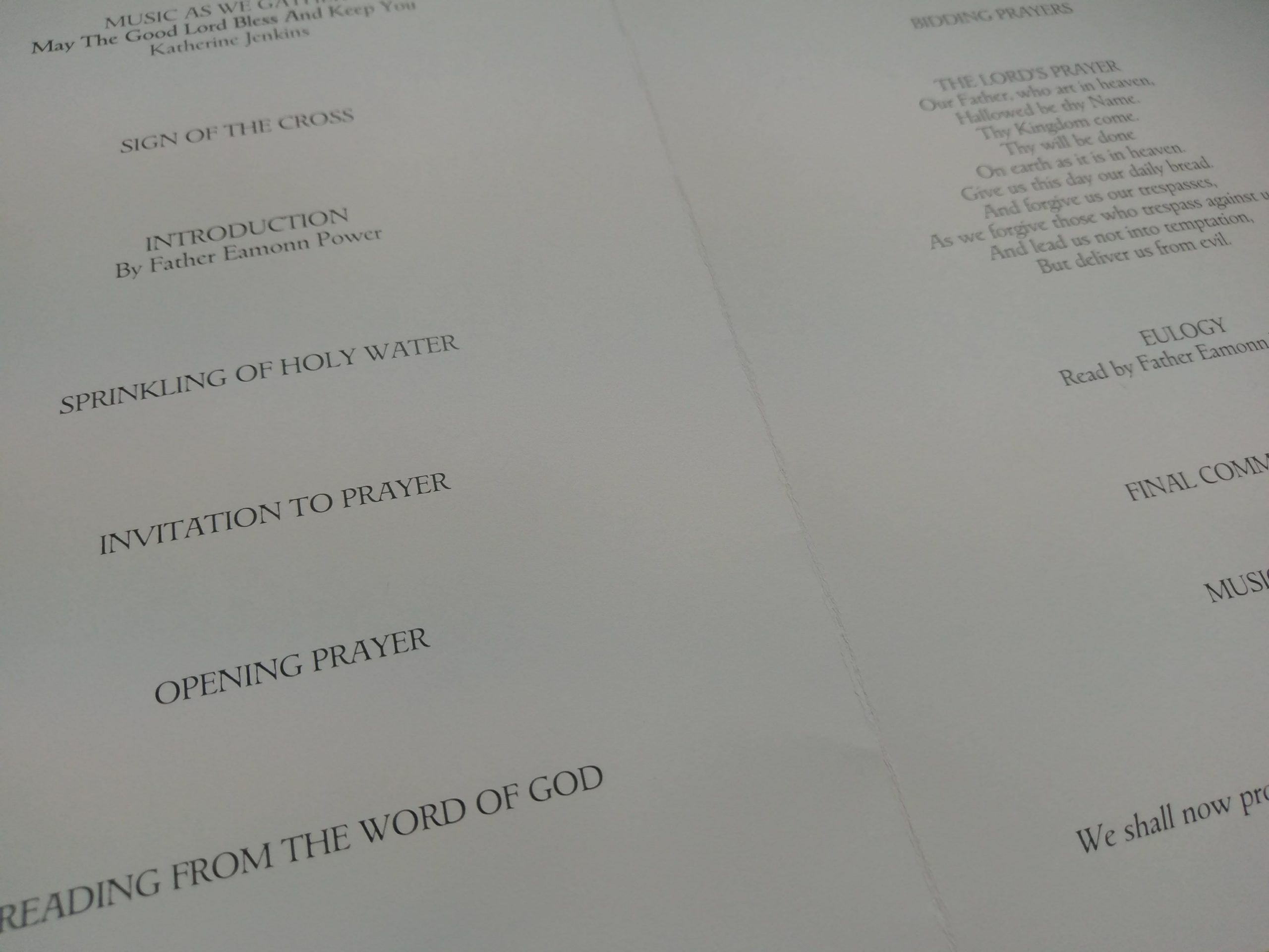 Order of Service Funeral | S. Stibbards & Sons